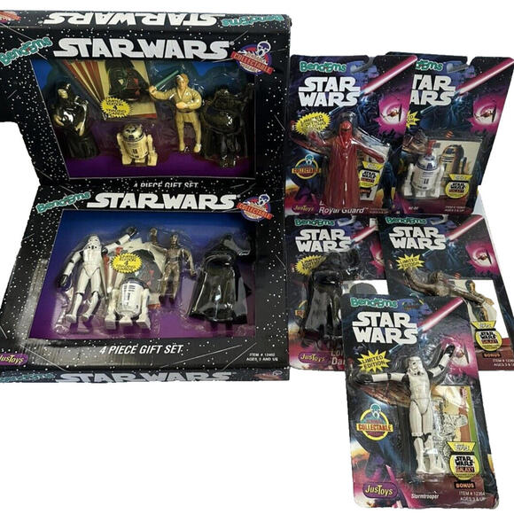Toys Vintage Lot Of Star Wars Bendems Bendable Figures Gift Sets